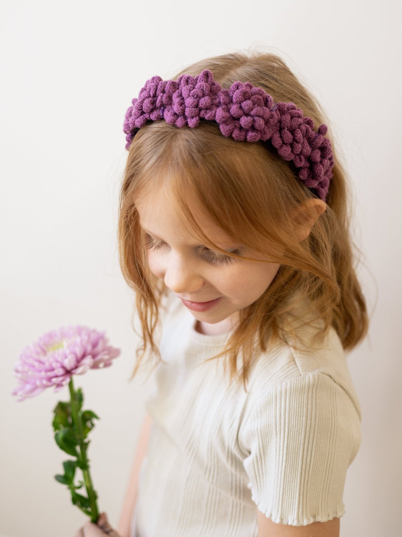 Ash & Rose Crochet Puff Child Headband - Handmade Playful Design ...