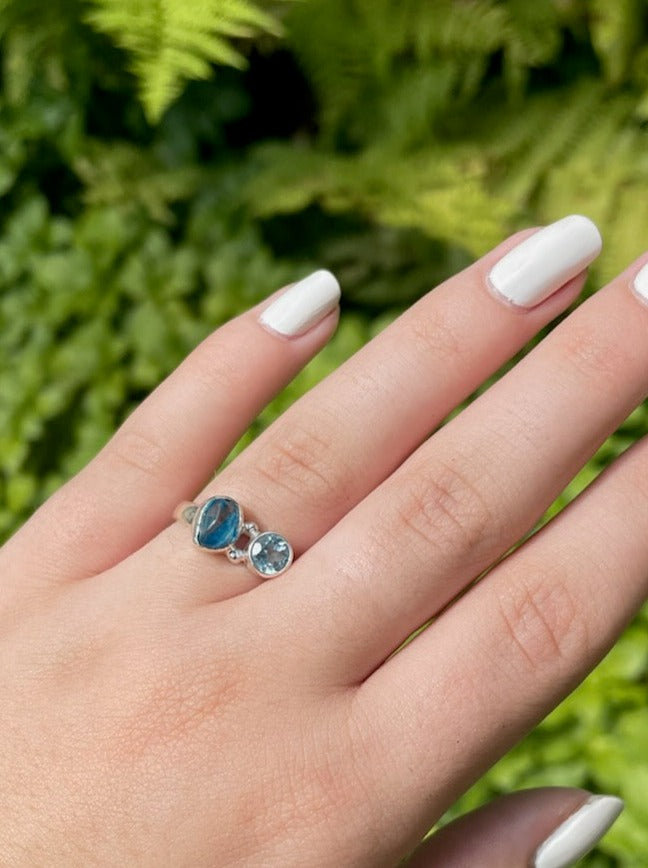 Ash & Rose Topaz Duo Ring, Light-catching handmade jewelry, Unique ...