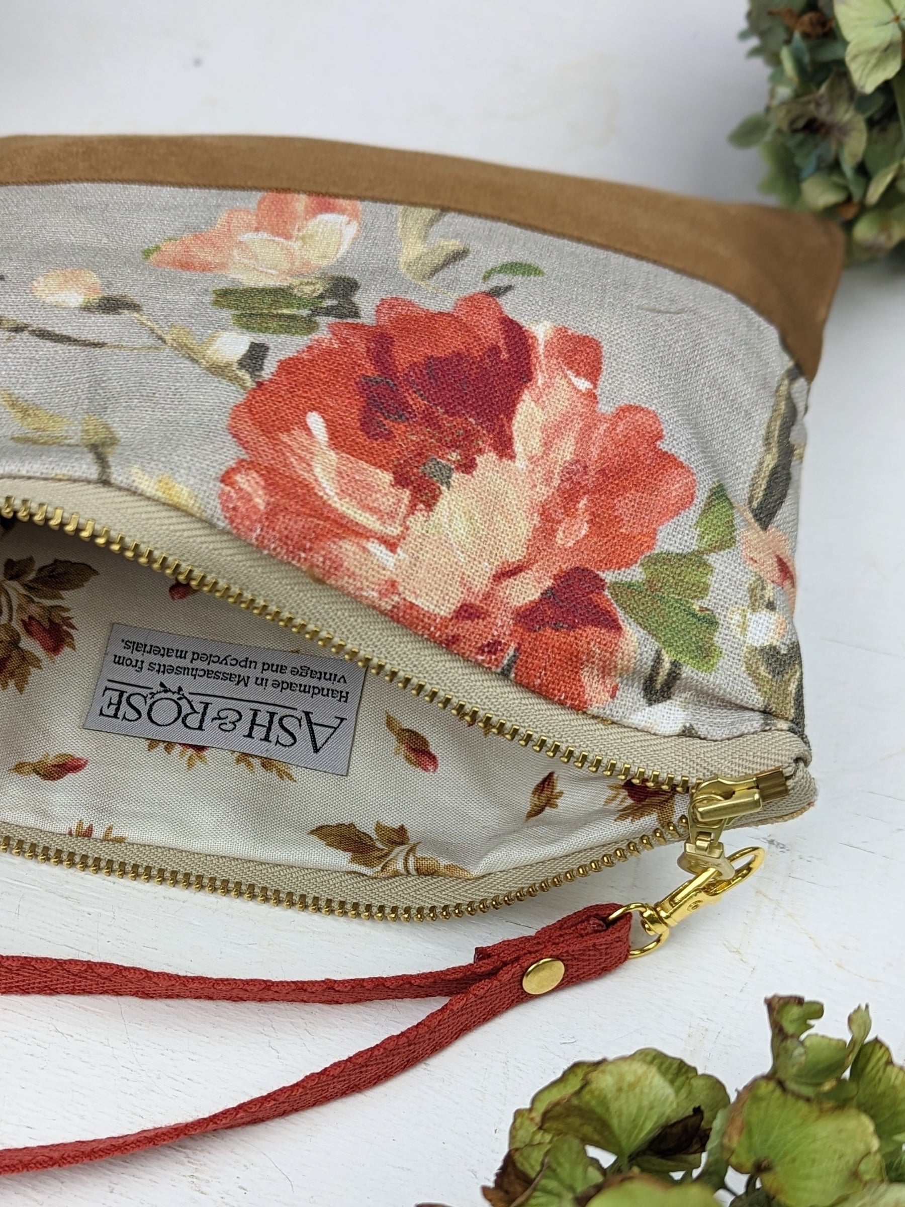 Ash & Rose Antique Roses Vintage Fabric Wristlet Purse, Locally Made in ...